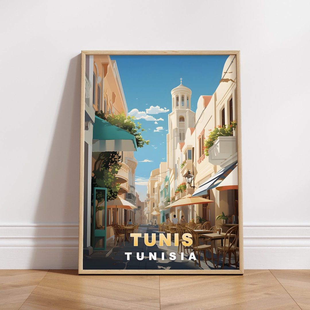 Tunis Travel Poster: Retro Tunisia Wall Art (digital Download) - Etsy