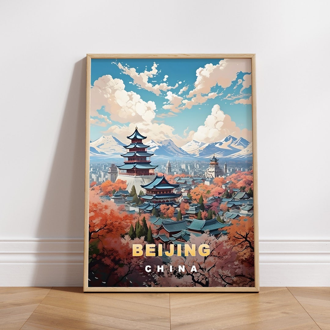 Beijing Travel Poster: Retro China Wall Art (digital Download) - Etsy