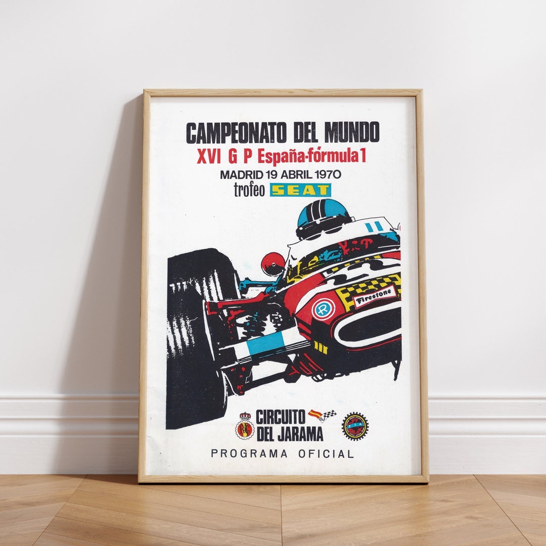Spanish Grand Prix 1970 Jarama Poster Retro Formula 1 Racing Print ...