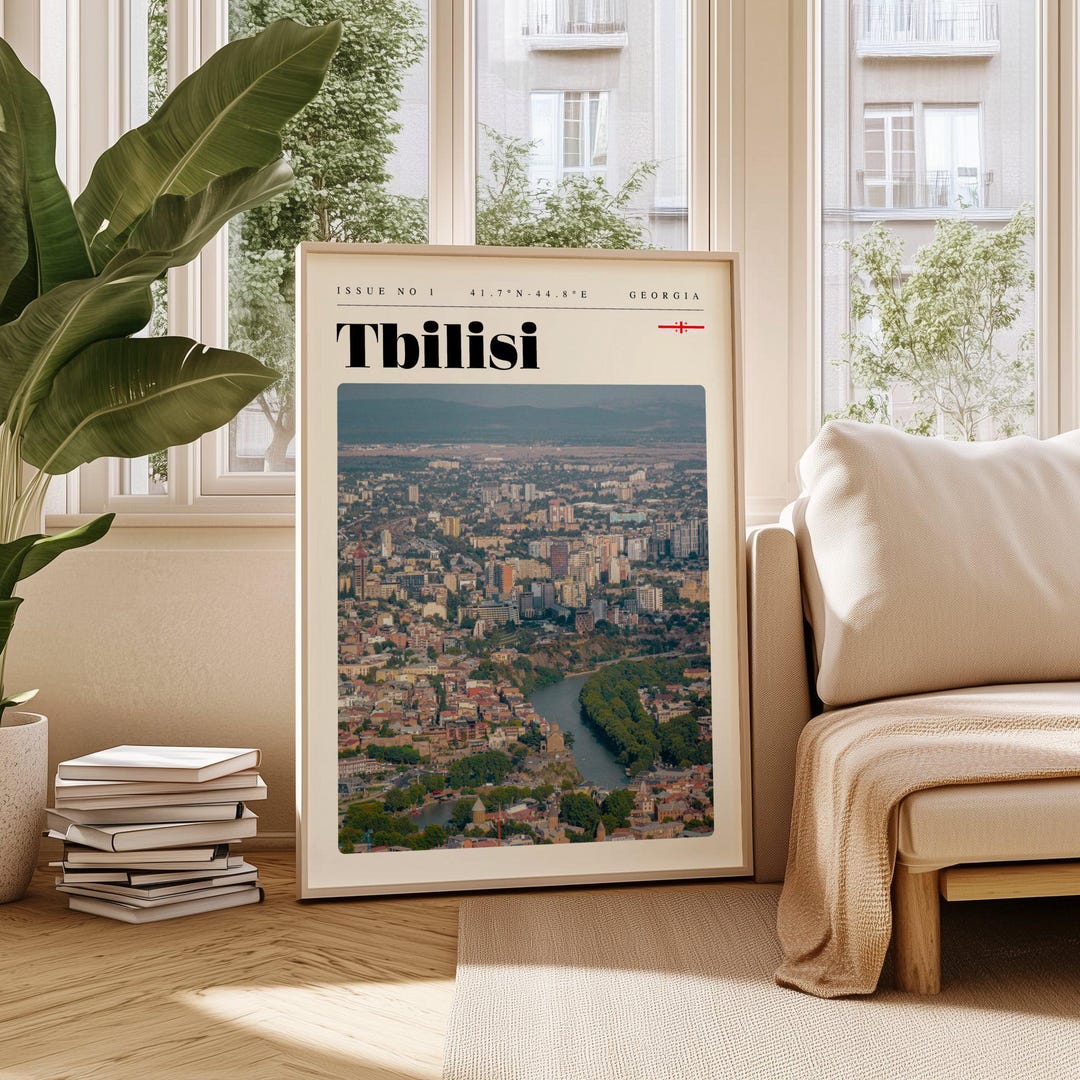 Tbilisi Georgia Travel Poster: Retro City Art (digital Download) - Etsy