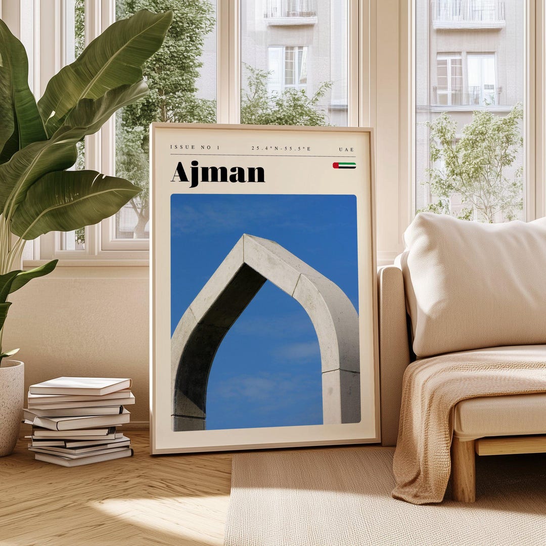 Ajman UAE Travel Poster: Retro City Wall Art (digital Download) - Etsy