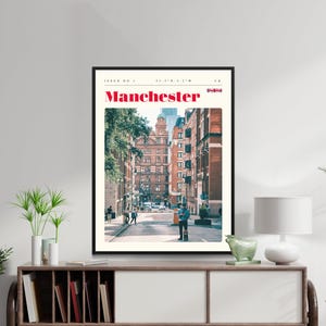 Manchester UK Travel Poster: Retro City Wall Art (digital Download) - Etsy