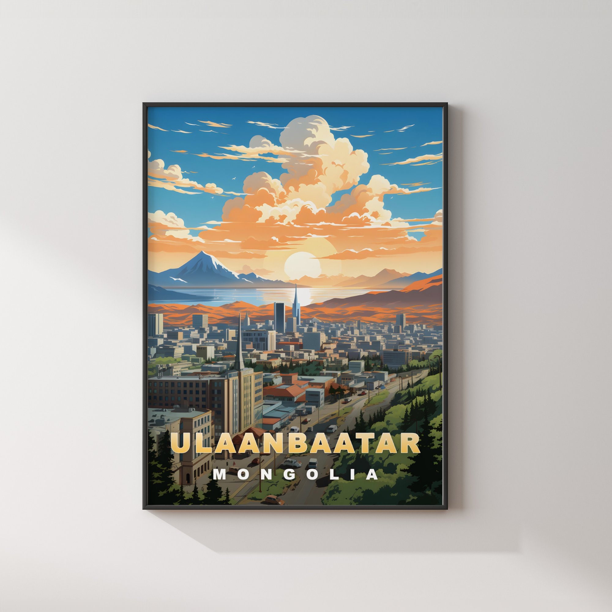 Ulaanbaatar Poster: Retro Mongolia Travel Print (digital Download) - Etsy