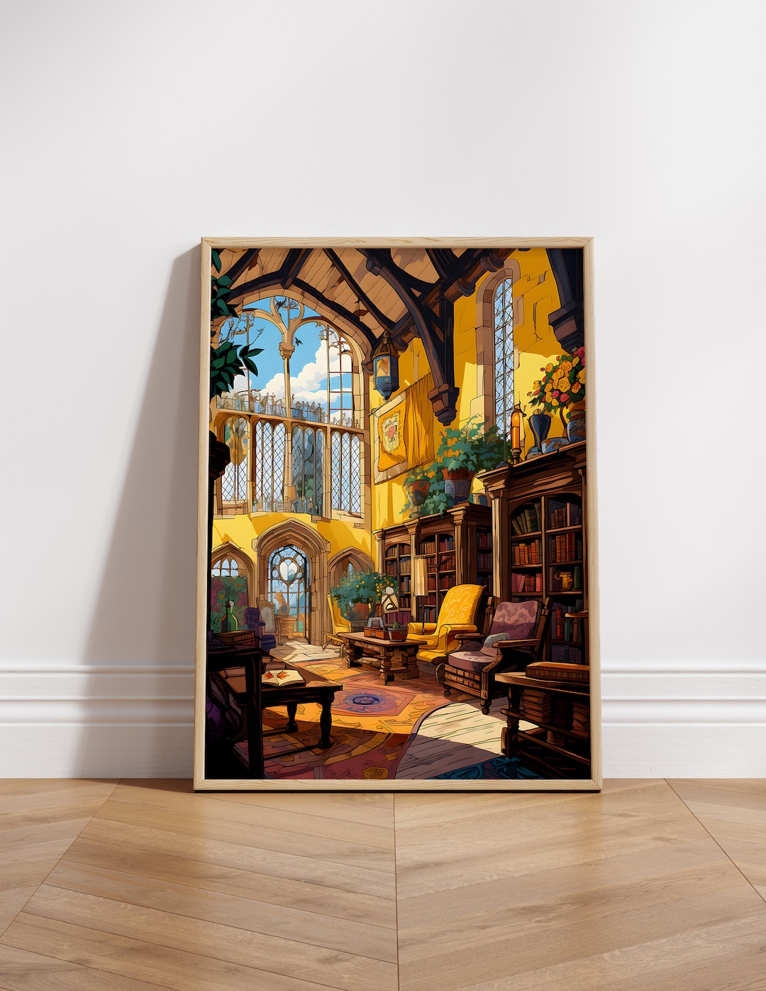 Loyal House Common Room - Wizard Poster, Digital Gallery Wall Print ...