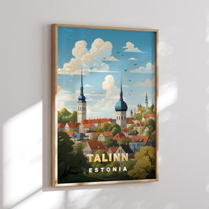 Tallinn Estonia Travel Poster: Retro Europe Wall Art (digital Download ...