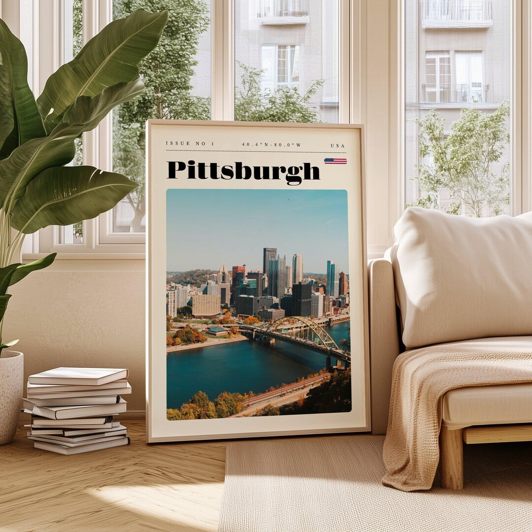 Pittsburgh Travel Poster, USA Digital Print, Modern Wall Art, Printable ...