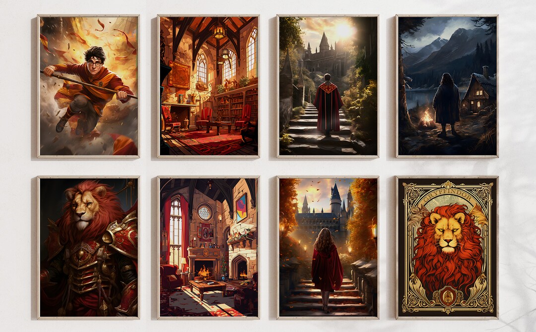 Brave House Poster Bundle - 8 Wizard Poster, Digital Gallery Wall Print ...