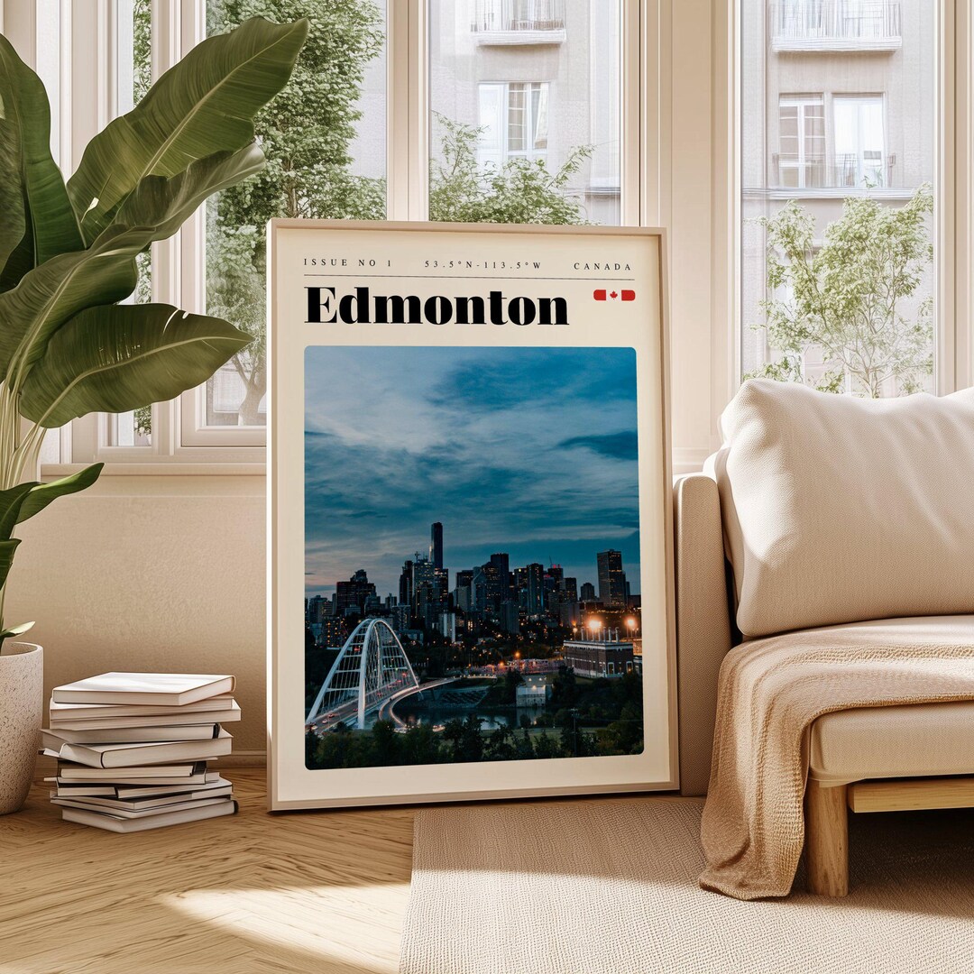 Edmonton Travel Poster, Canada Digital Print, Modern Wall Art ...