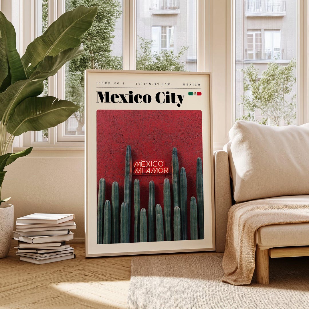 Mexico City Travel Poster, Mexico Digital Print, Modern Wall Art ...