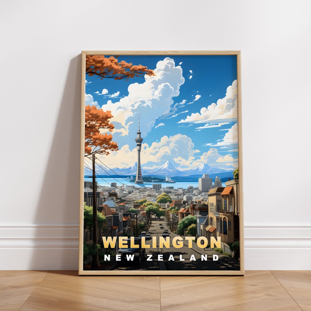 Wellington New Zealand Travel Poster: Retro City Art (digital Download ...
