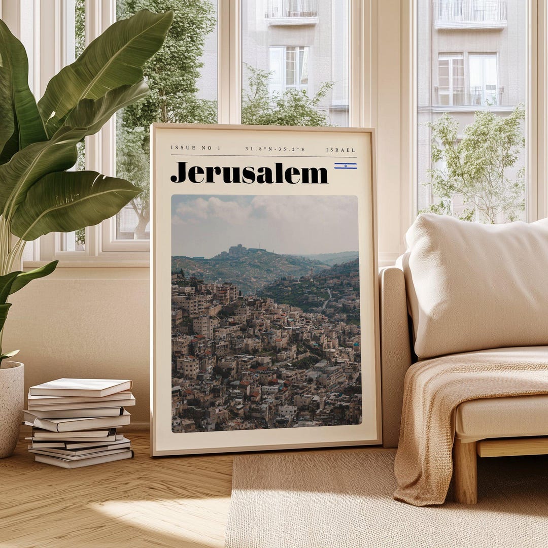 Jerusalem Travel Poster, Israel Digital Print, Modern Wall Art ...