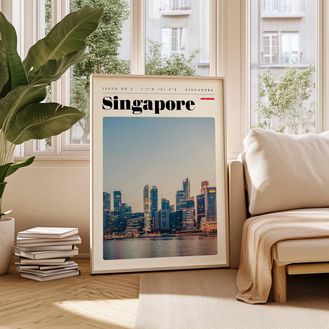 Singapore Travel Poster: Retro City Wall Art (digital Download) - Etsy