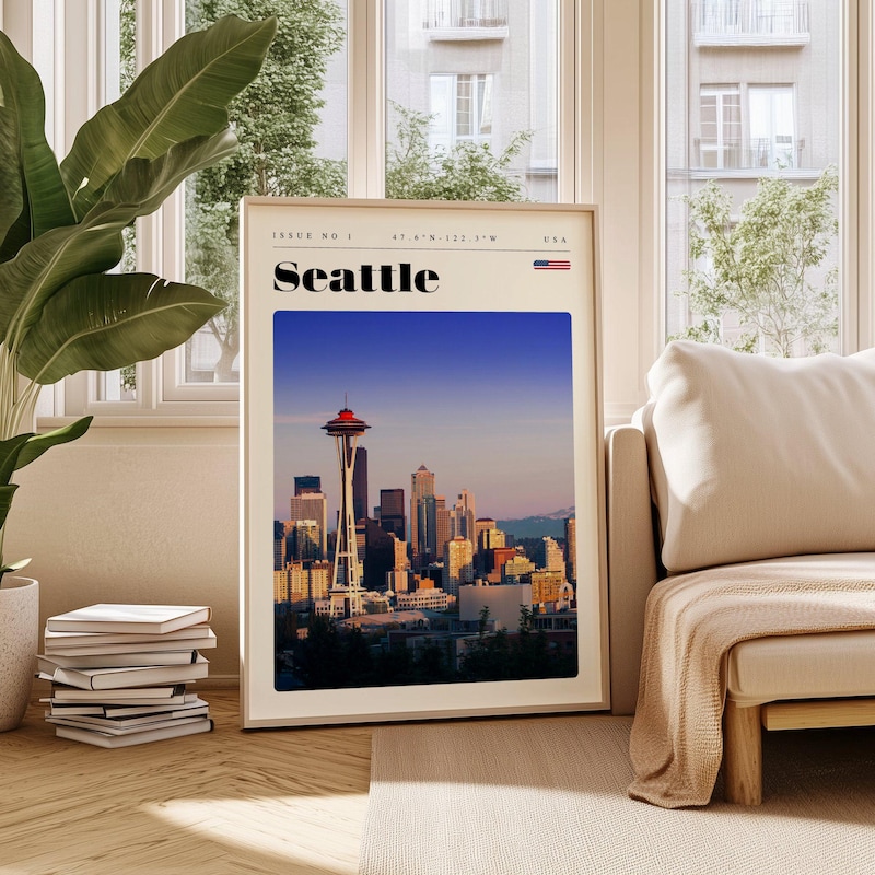 Seattle Poster - Etsy