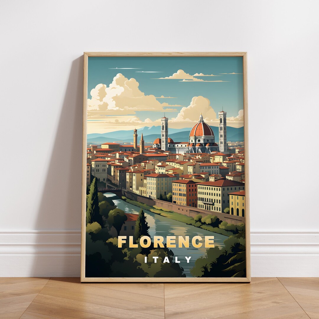 Florence Travel Poster: Retro Italy Wall Art (digital Download) - Etsy