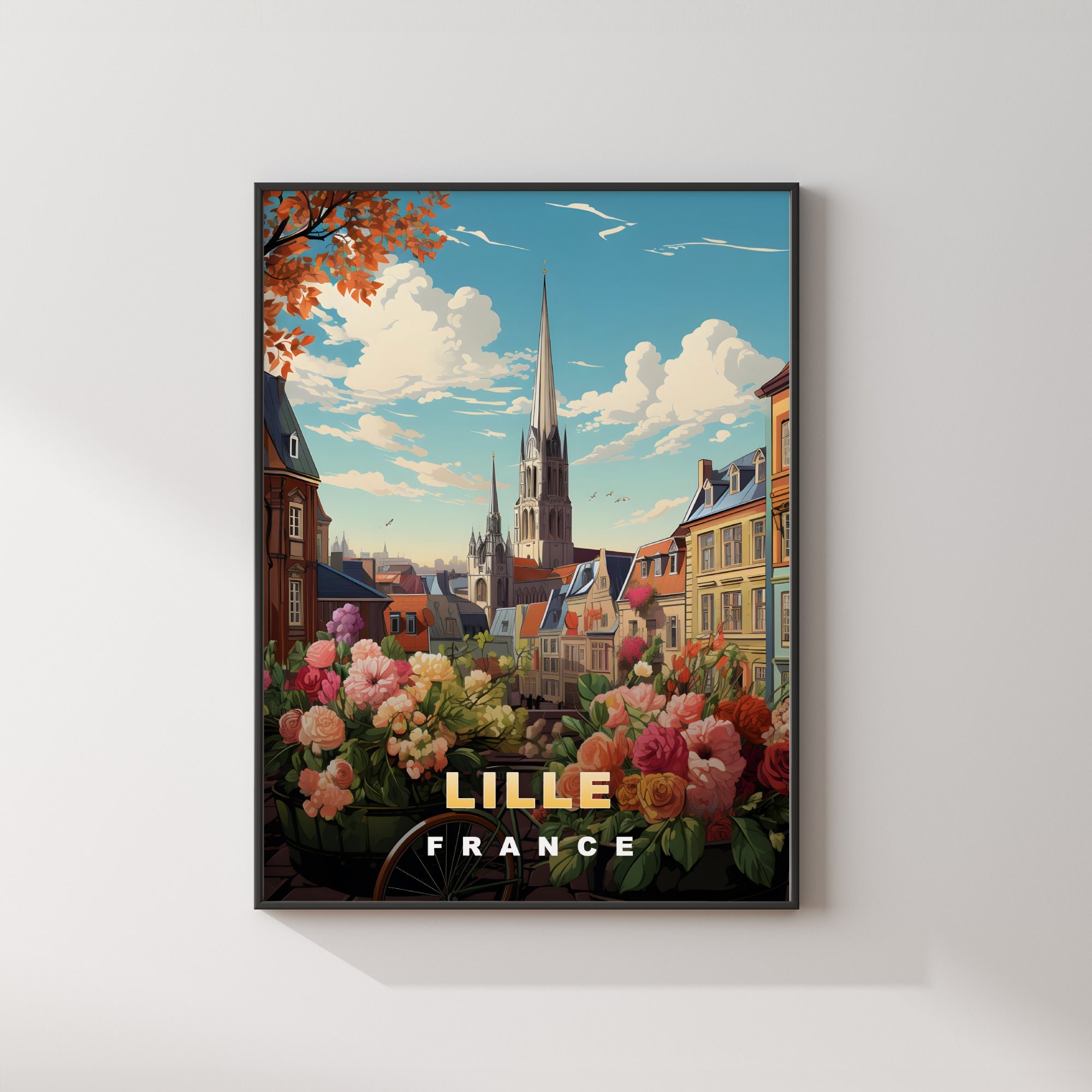 Lille France Travel Poster: Retro European Wall Art (digital Download ...