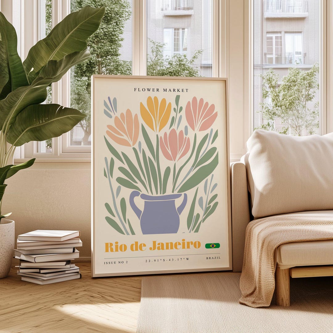 Rio De Janeiro Flower Market, Brazil Floral Art, Modern Wall Art ...