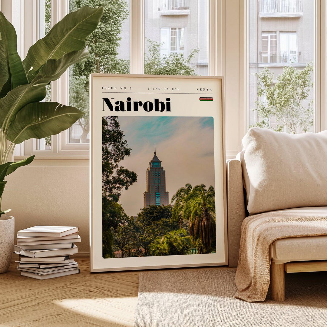Nairobi Travel Poster, Kenya Digital Print, Modern Wall Art, Printable ...