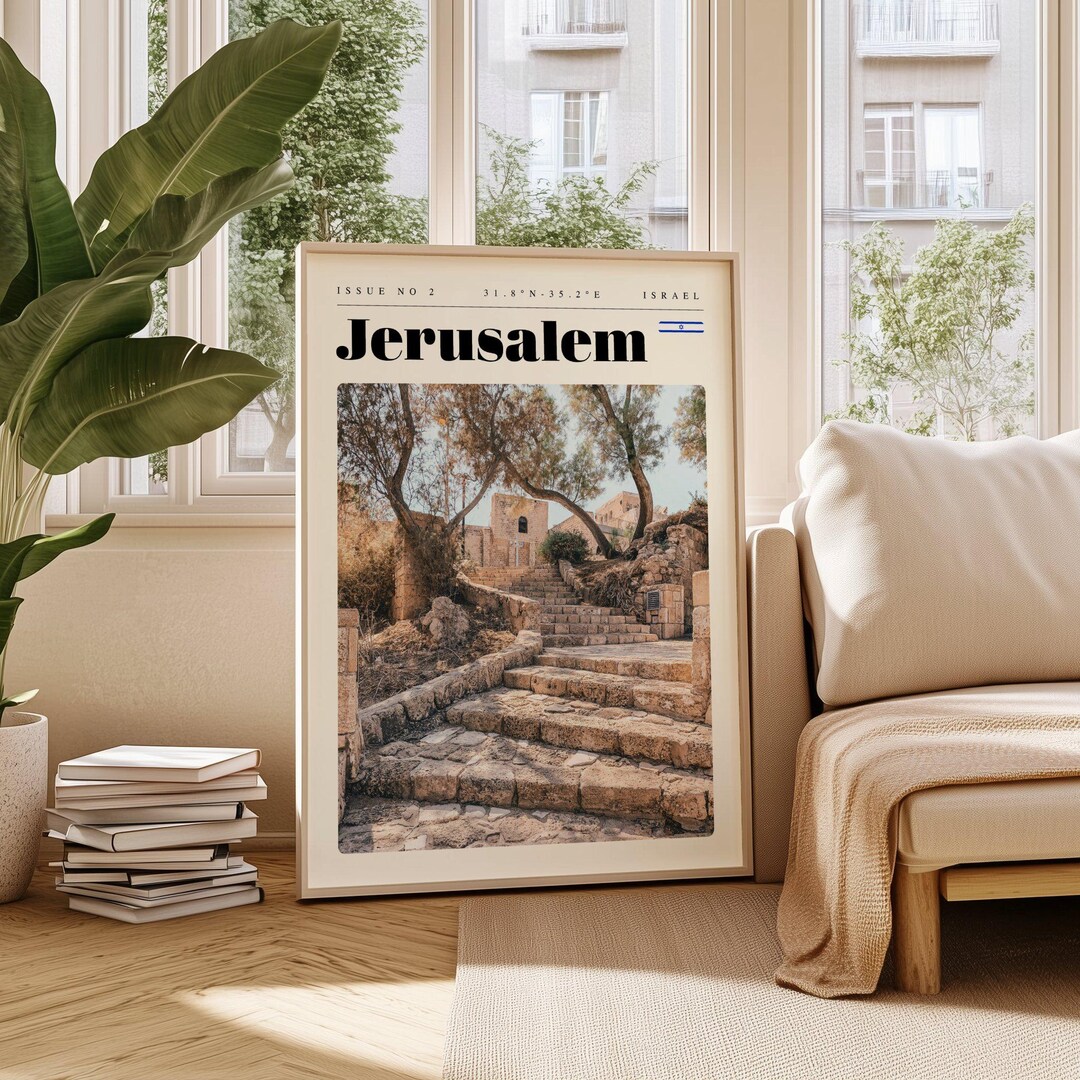 Jerusalem Travel Poster: Vintage Israel Art Print (digital Download) - Etsy