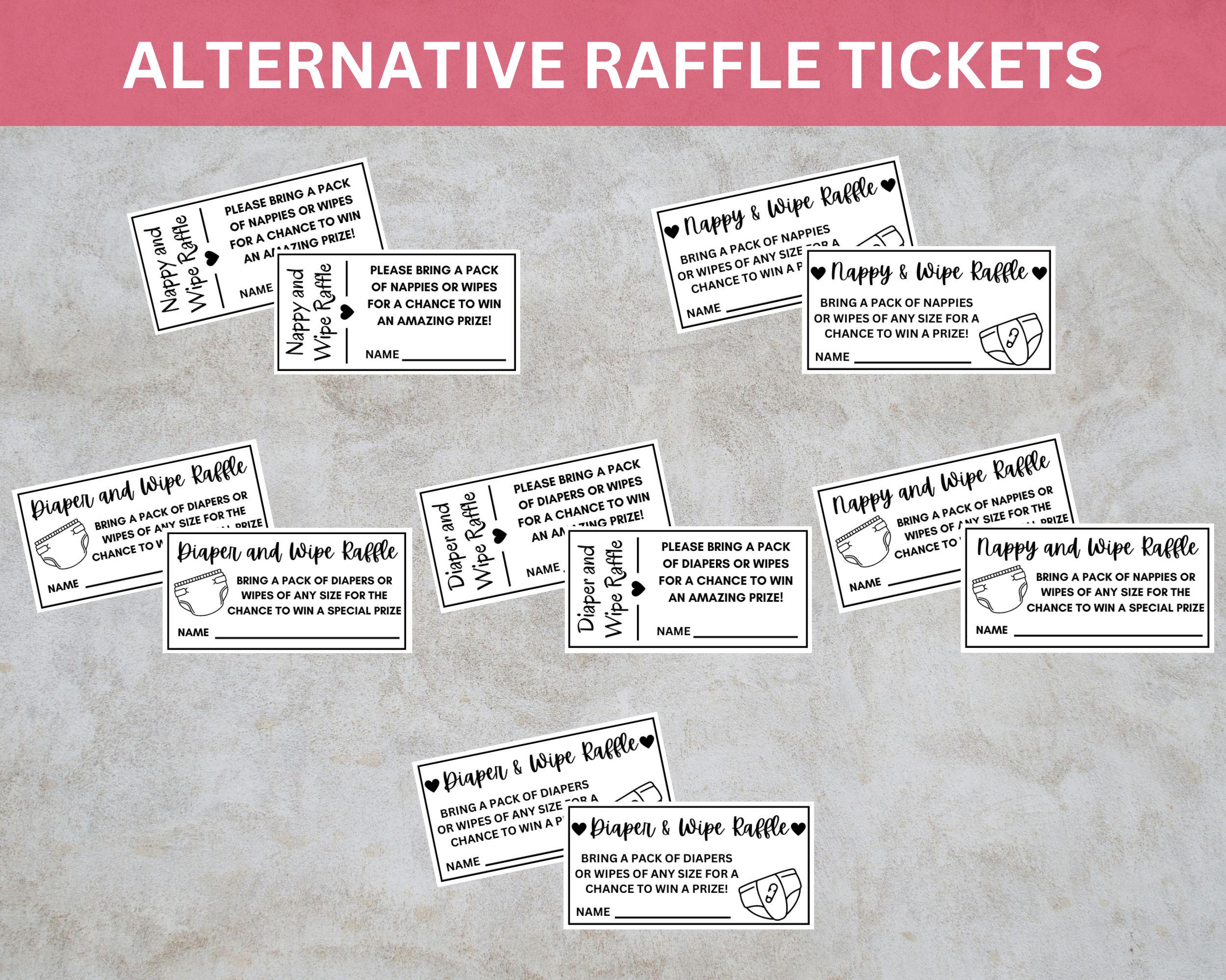 Printable Diaper Raffle Tickets, Baby Diaper Raffle, Gender Reveal ...