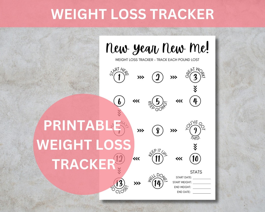 Weightloss Tracker, Weightloss Printable, Weight Loss Chart, Weight ...