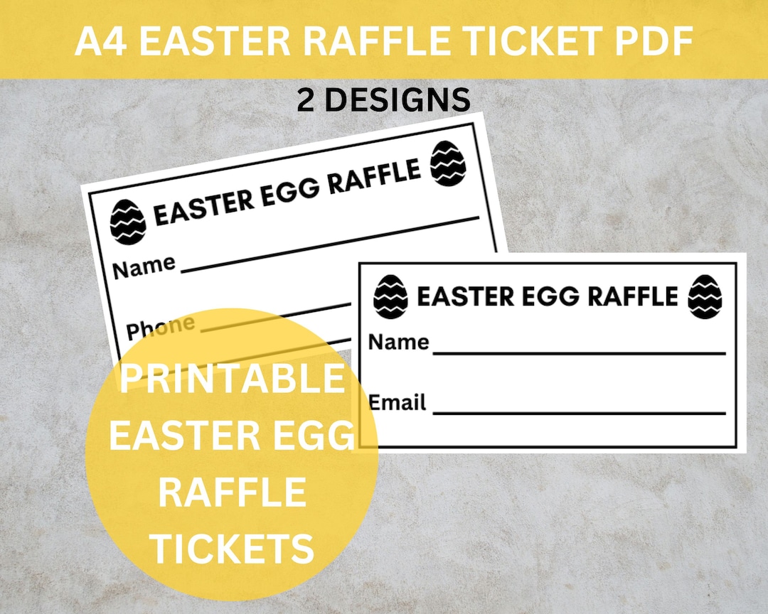 Printable Easter Egg Raffle Tickets - PDF Raffle Entry - Enter to Win ...