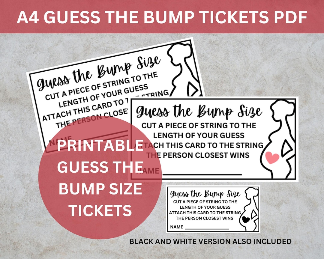 Measure the Baby Bump Game, Baby Bump Size Game, Baby Shower Game, Baby ...