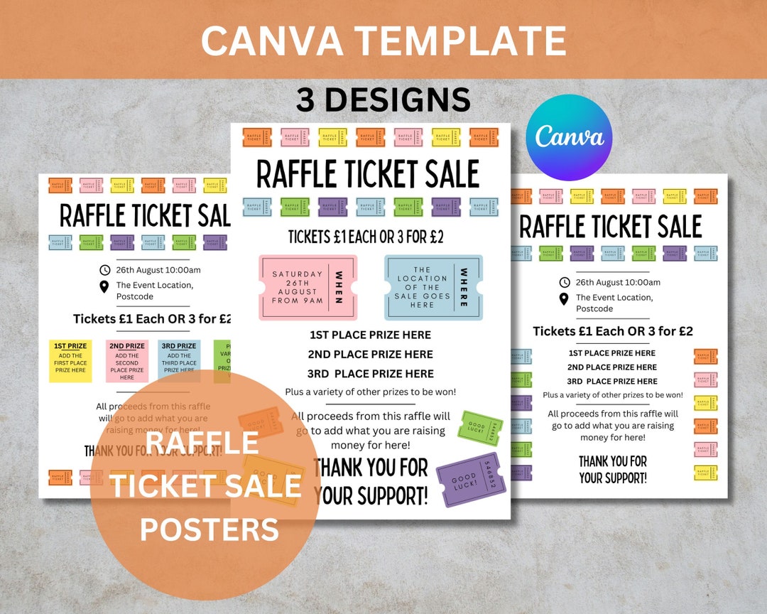 Raffle Ticket Sale Flyer, Event Raffle Flyer, Charity Raffle Poster ...