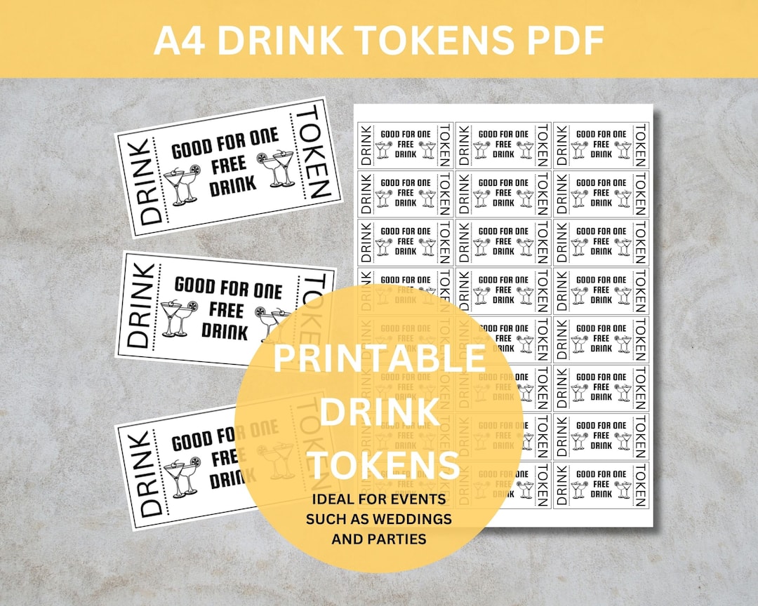 Printable Drink Tokens for Your Event Wedding Drink Tickets - Etsy