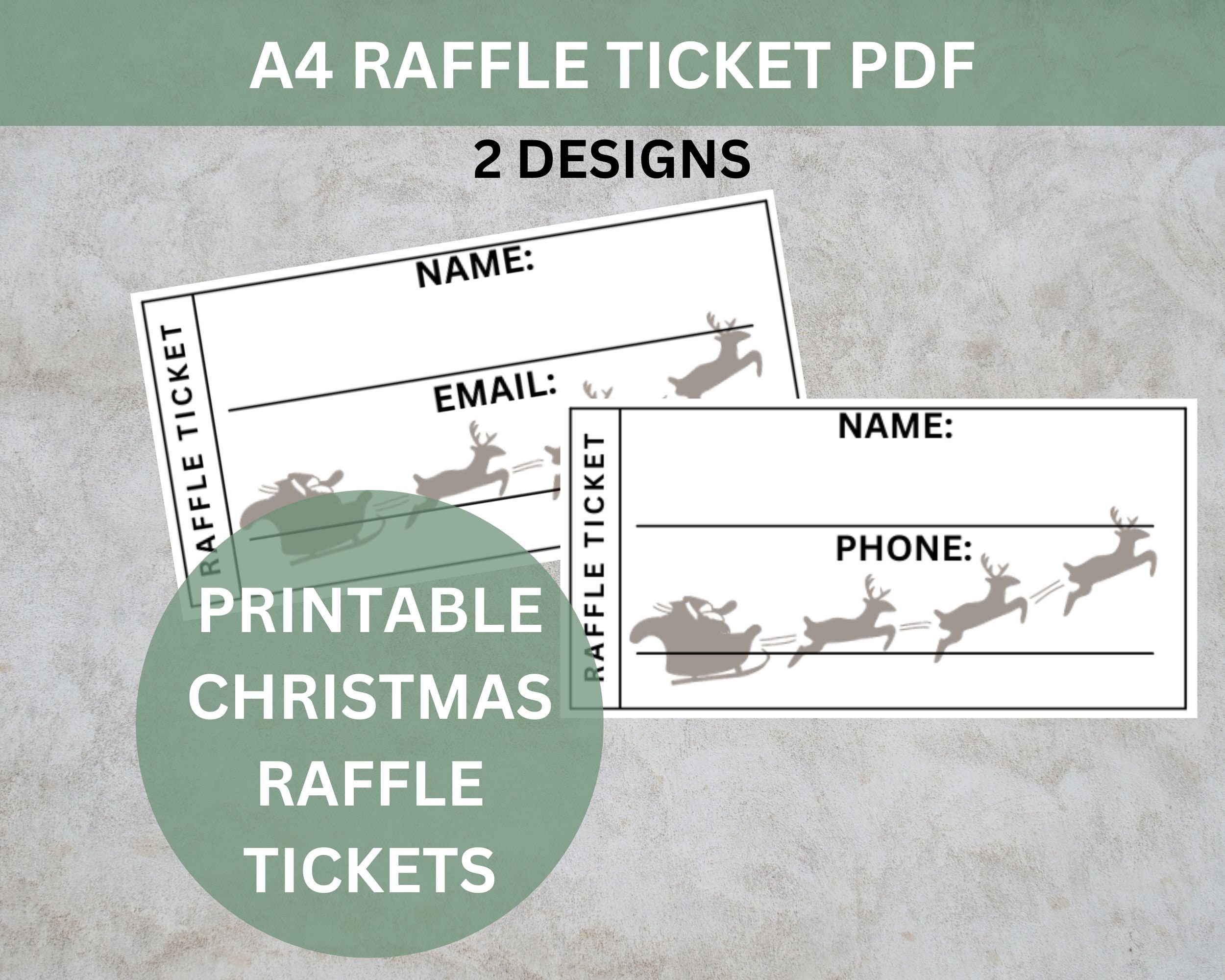 Christmas Raffle Tickets, Printable Raffle Tickets, Xmas Raffle Tickets ...