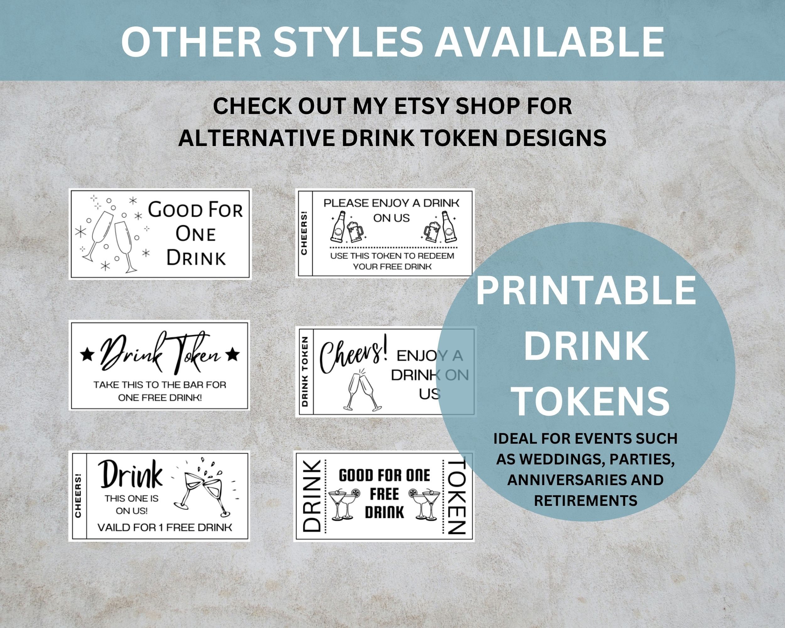 Printable Christmas Drink Tokens, Xmas Party Voucher (PDF) - Etsy