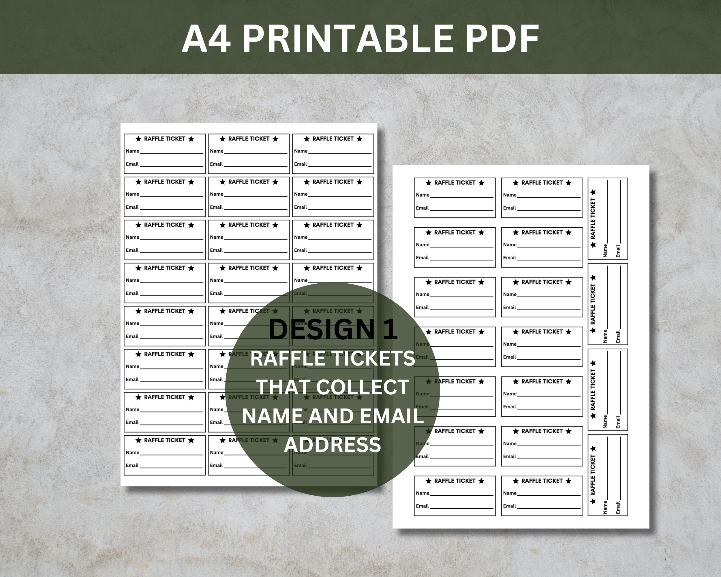 Printable Raffle Tickets, Event Raffle Tickets, Charity Raffle Tickets ...