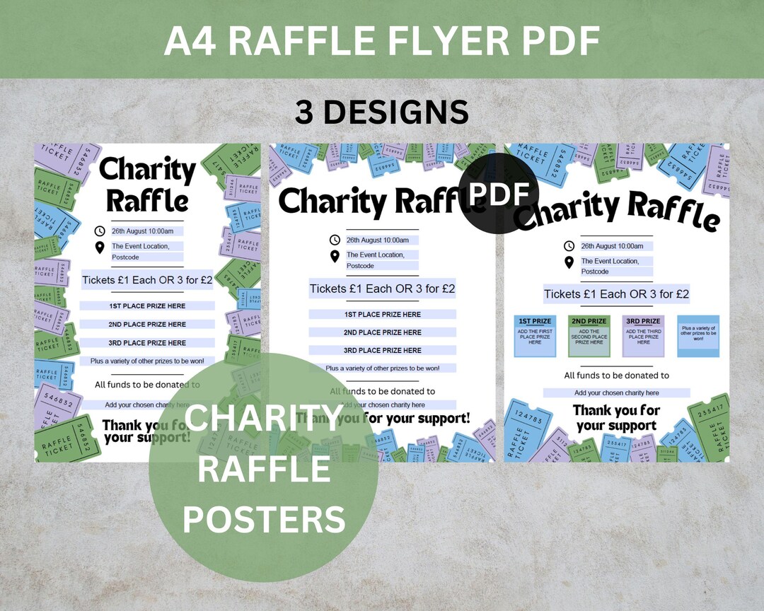 Raffle Fundraiser Flyer, Event Raffle Flyer, Charity Raffle Poster ...