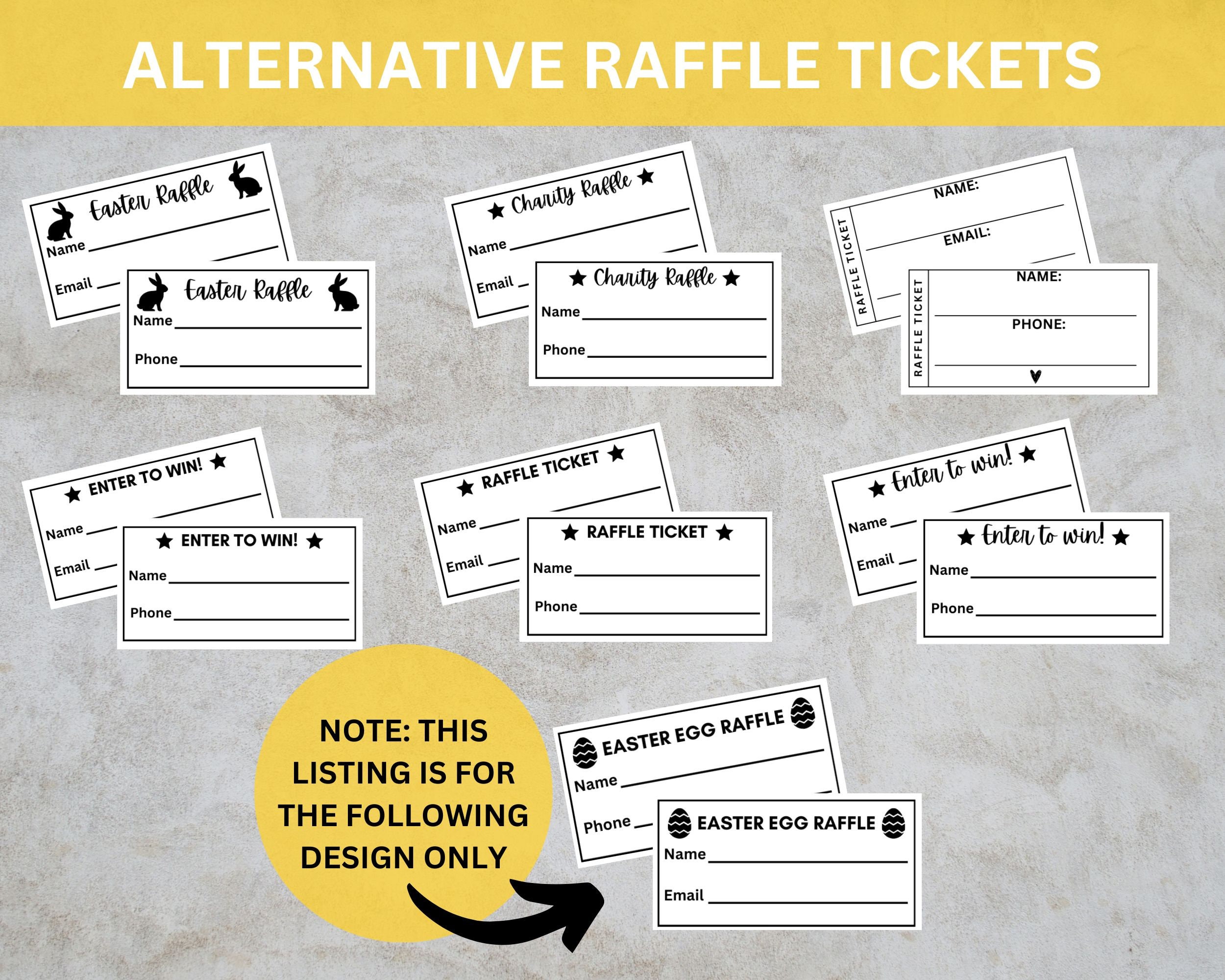 Printable Easter Egg Raffle Tickets - PDF Raffle Entry - Enter to Win ...