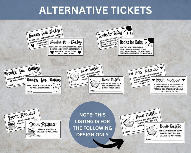 Baby Shower Book Raffle Ticket: A4 Printable (PDF) - Etsy
