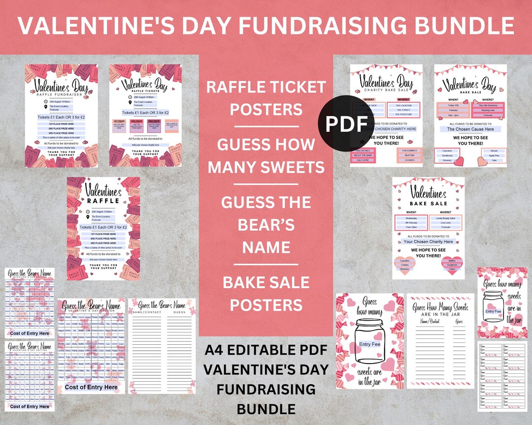 Valentine's Day Fundraising Kit - Printable A4 Flyers, Posters ...