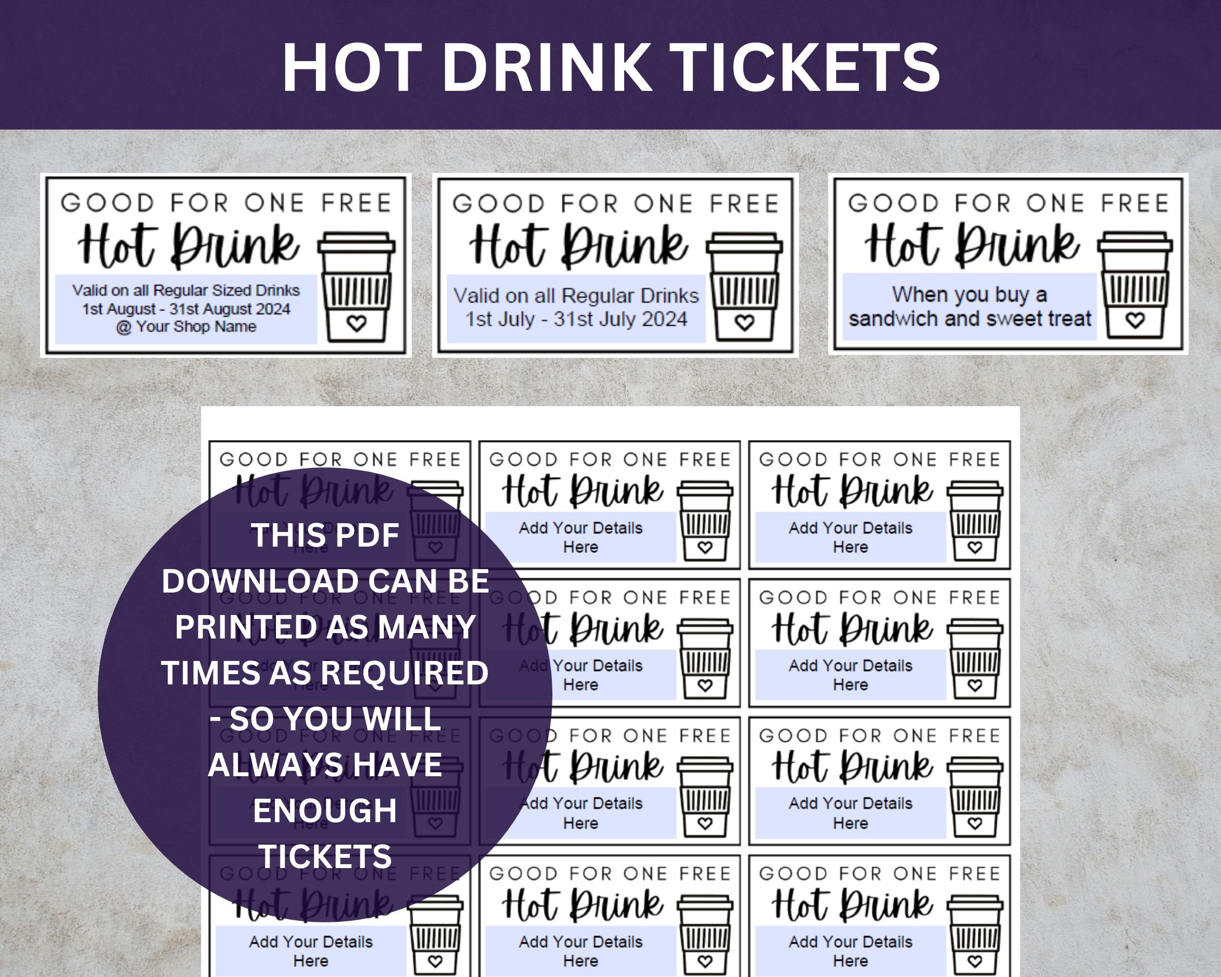 Free Coffee Card, Editable Coffee Shop Vouchers, Customisable Free Hot ...