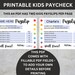 Editable Payslip for Kids, Printable Kids Paycheck, Chore Chart for Kid ...
