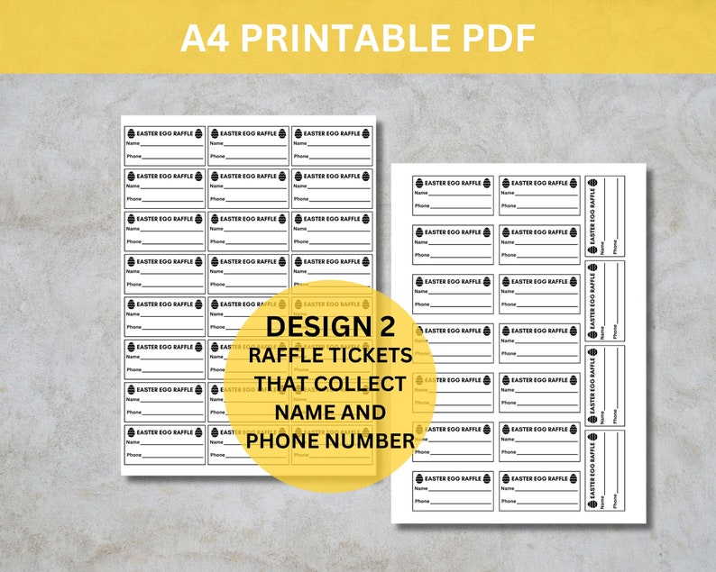 Printable Easter Egg Raffle Tickets - PDF Raffle Entry - Enter to Win ...