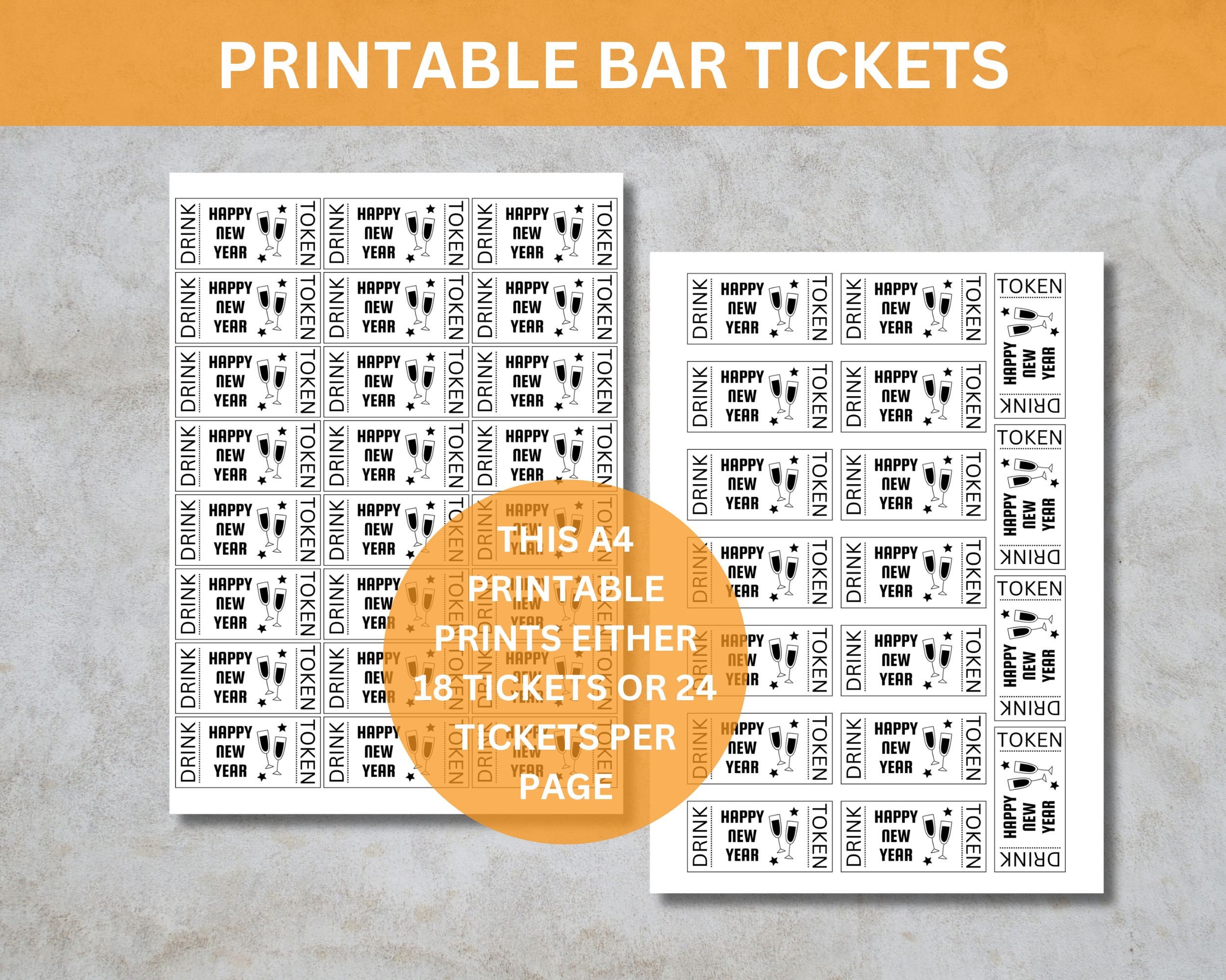 Printable New Year Drink Tokens New Year Party Voucher New - Etsy