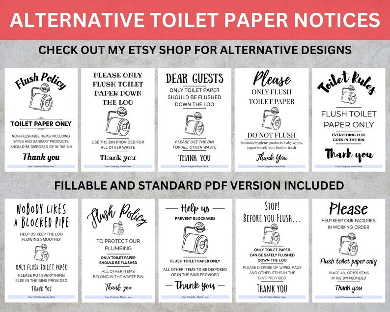 Printable Do Not Flush Sign, Please Don't Flush PDF - A4 Downloadable ...
