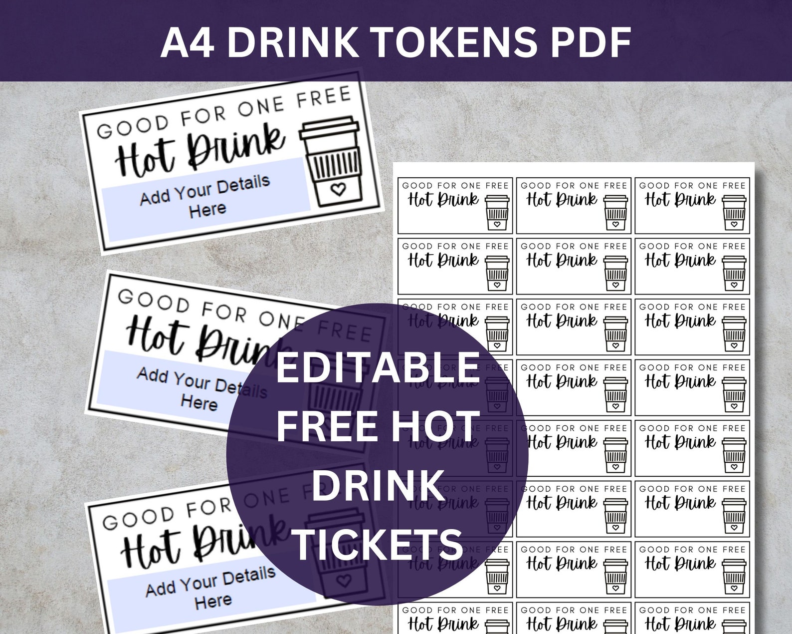 Free Coffee Card, Editable Coffee Shop Vouchers, Customisable Free Hot ...