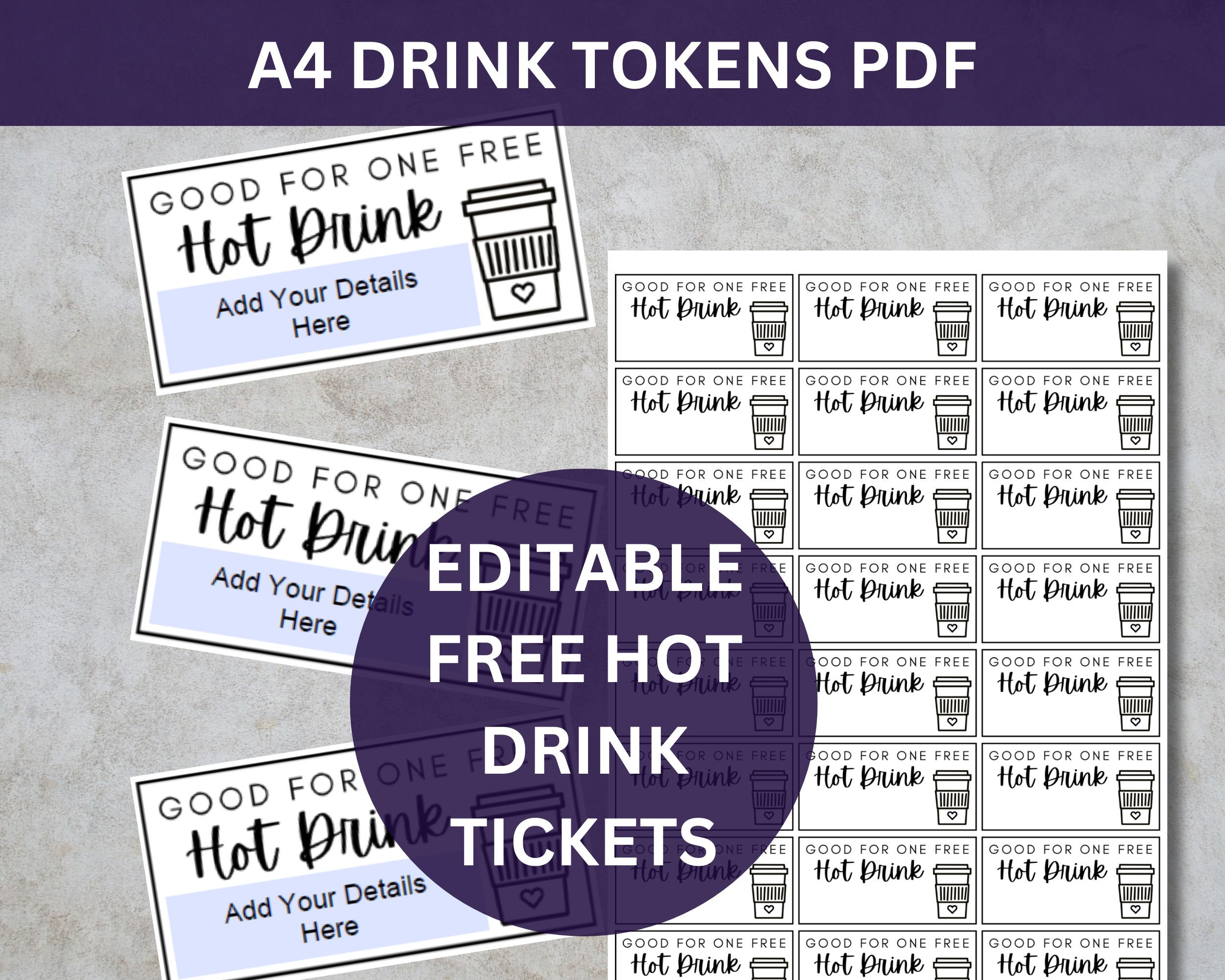 Free Coffee Card, Editable Coffee Shop Vouchers, Customisable Free Hot ...