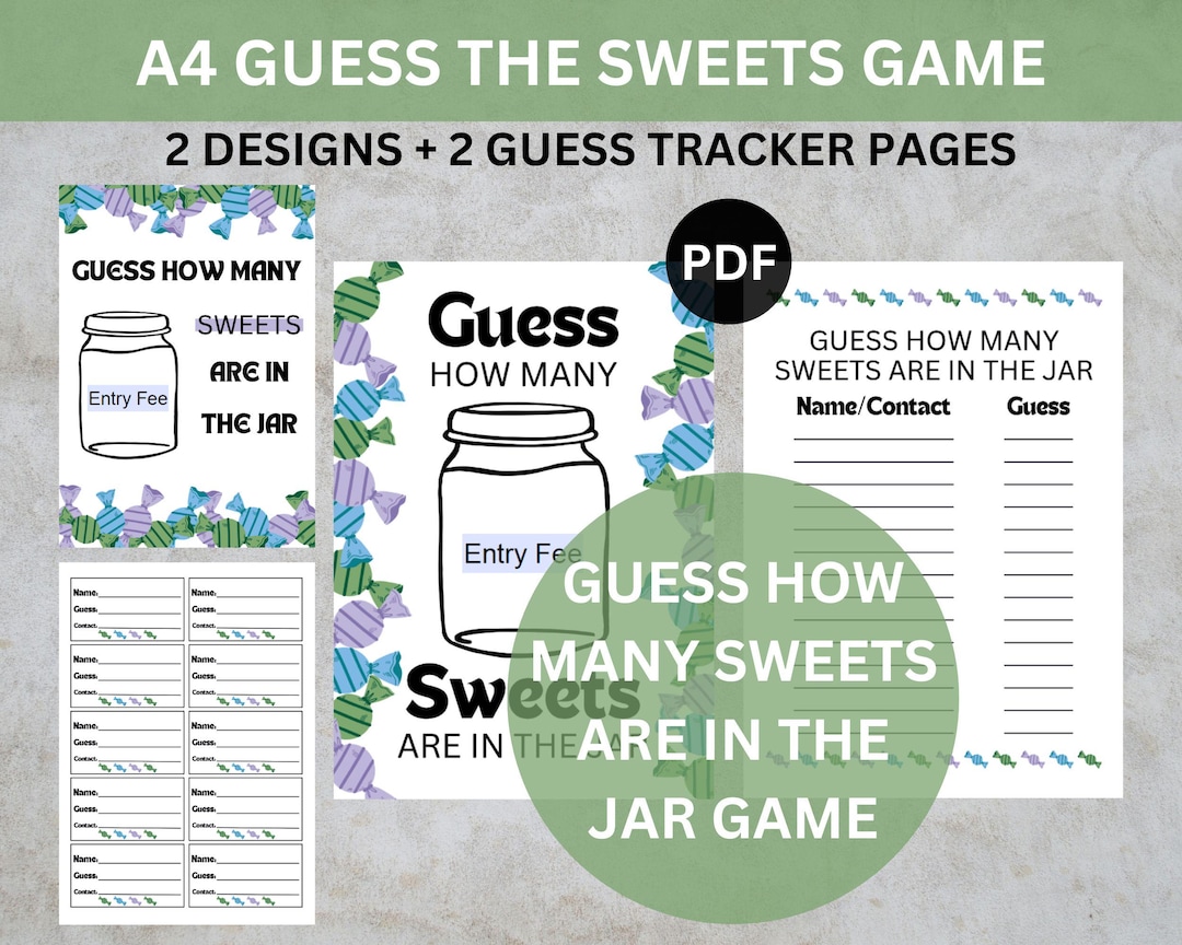 Guess How Many Sweets Game, Charity Fundraiser (digital Download) - Etsy