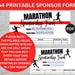 Marathon Printable Sponsorship Form, A4 Sponsor Form, Charity ...