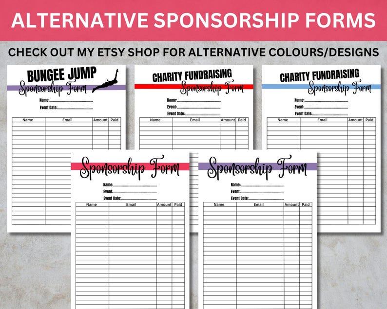 Walking Challenge Sponsorship Form - A4 Fundraiser Printable - Editable ...