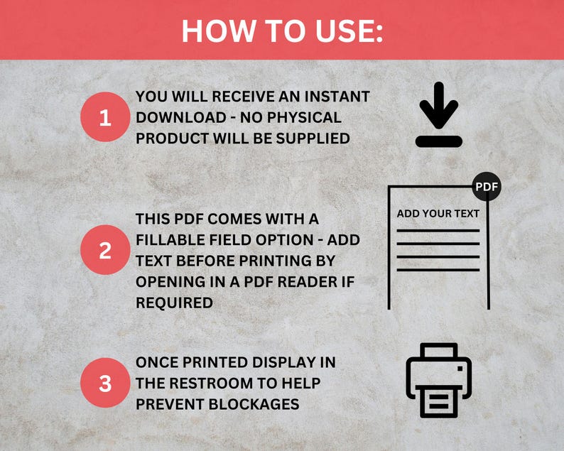 Printable Do Not Flush Sign, Please Don't Flush PDF - A4 Downloadable ...