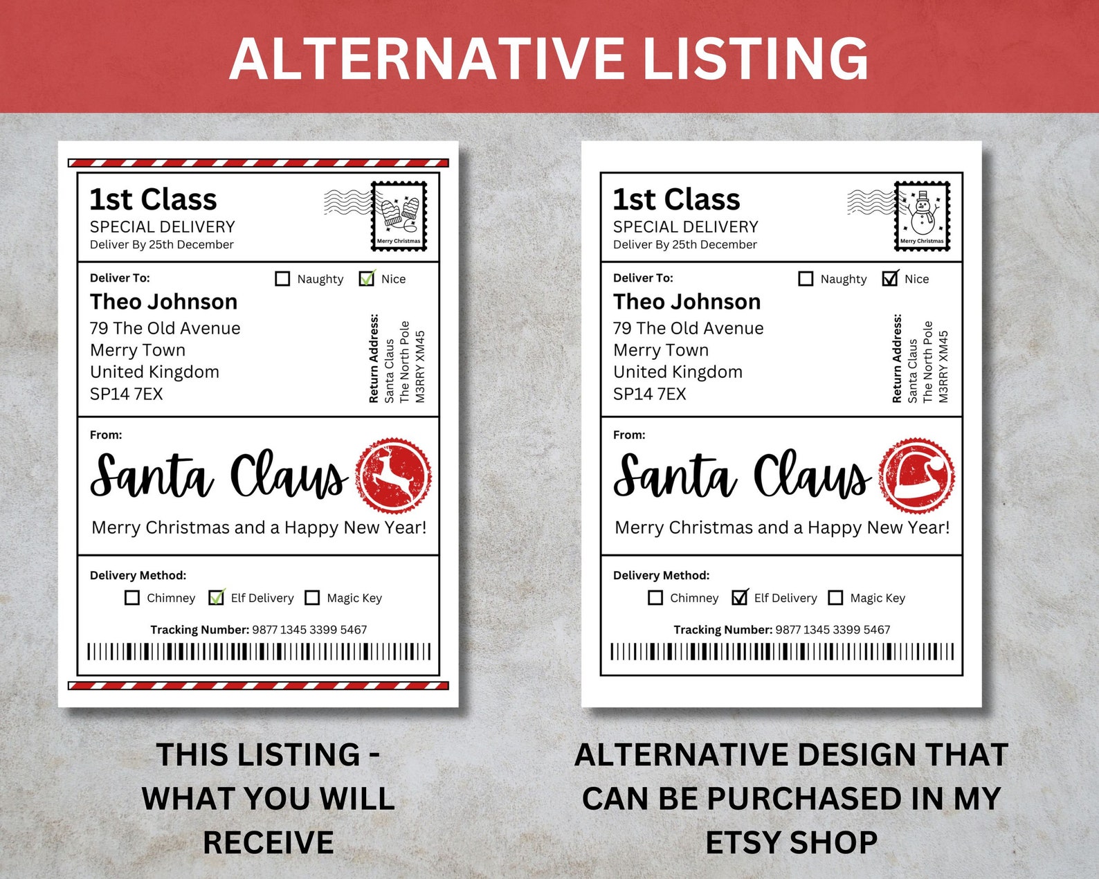 Printable Santa Shipping Label, North Pole Delivery Label, North Pole ...