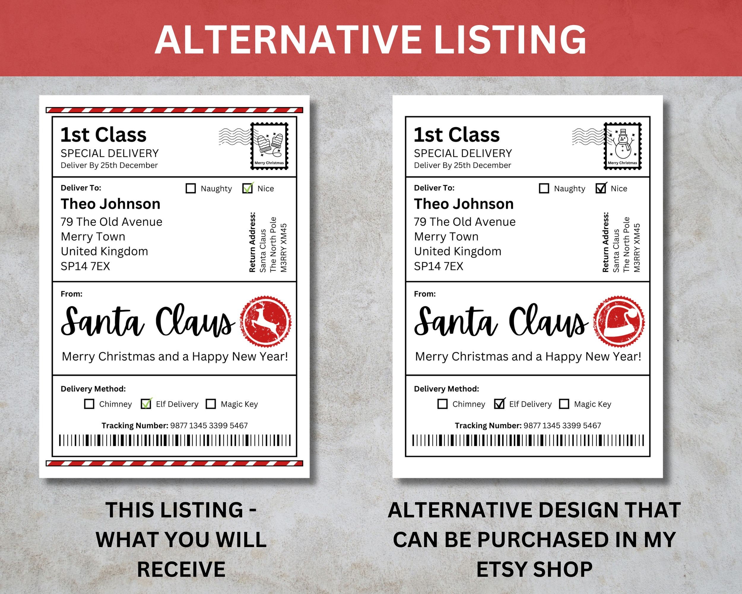 Printable Santa Shipping Label, North Pole Delivery Label, North Pole ...