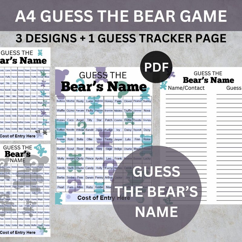 Guess the Teddy Name - Etsy UK