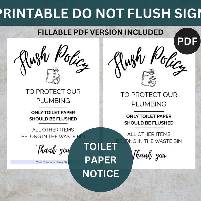 No Flushable Wipes Sign - Etsy